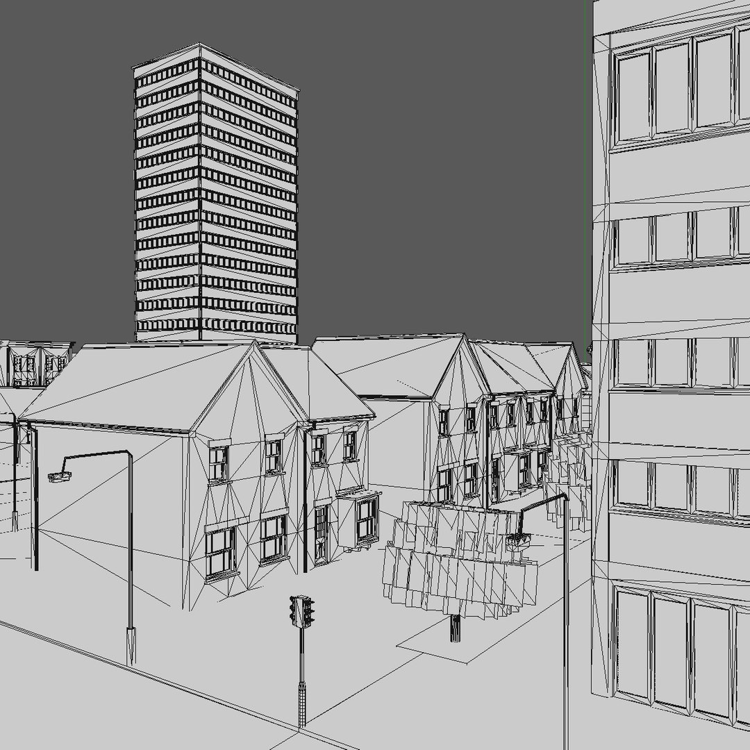 3d City Urban Neighborhood Block