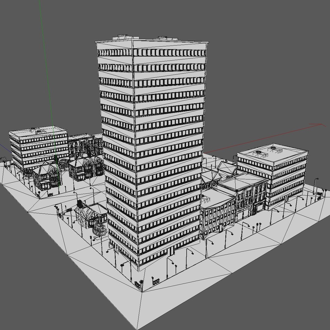 3d City Urban Neighborhood Block