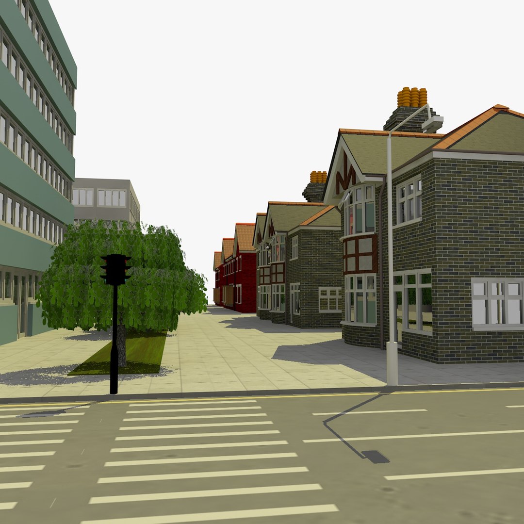 3d City Urban Neighborhood Block