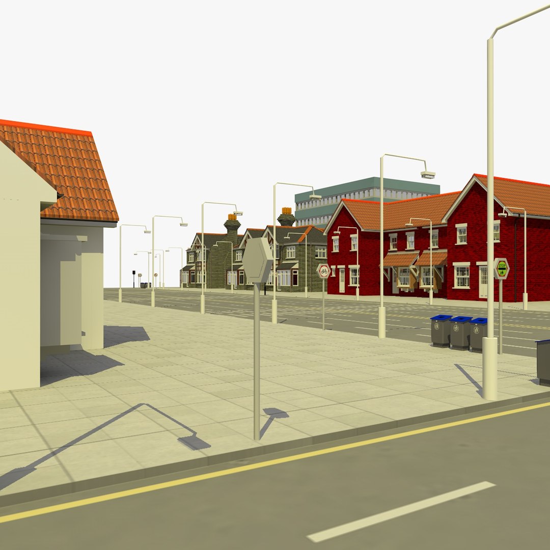 3d City Urban Neighborhood Block