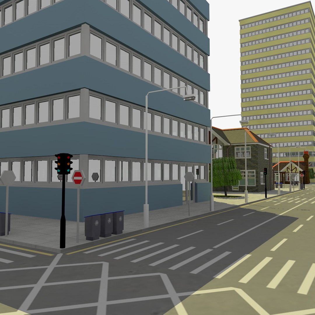 3d City Urban Neighborhood Block