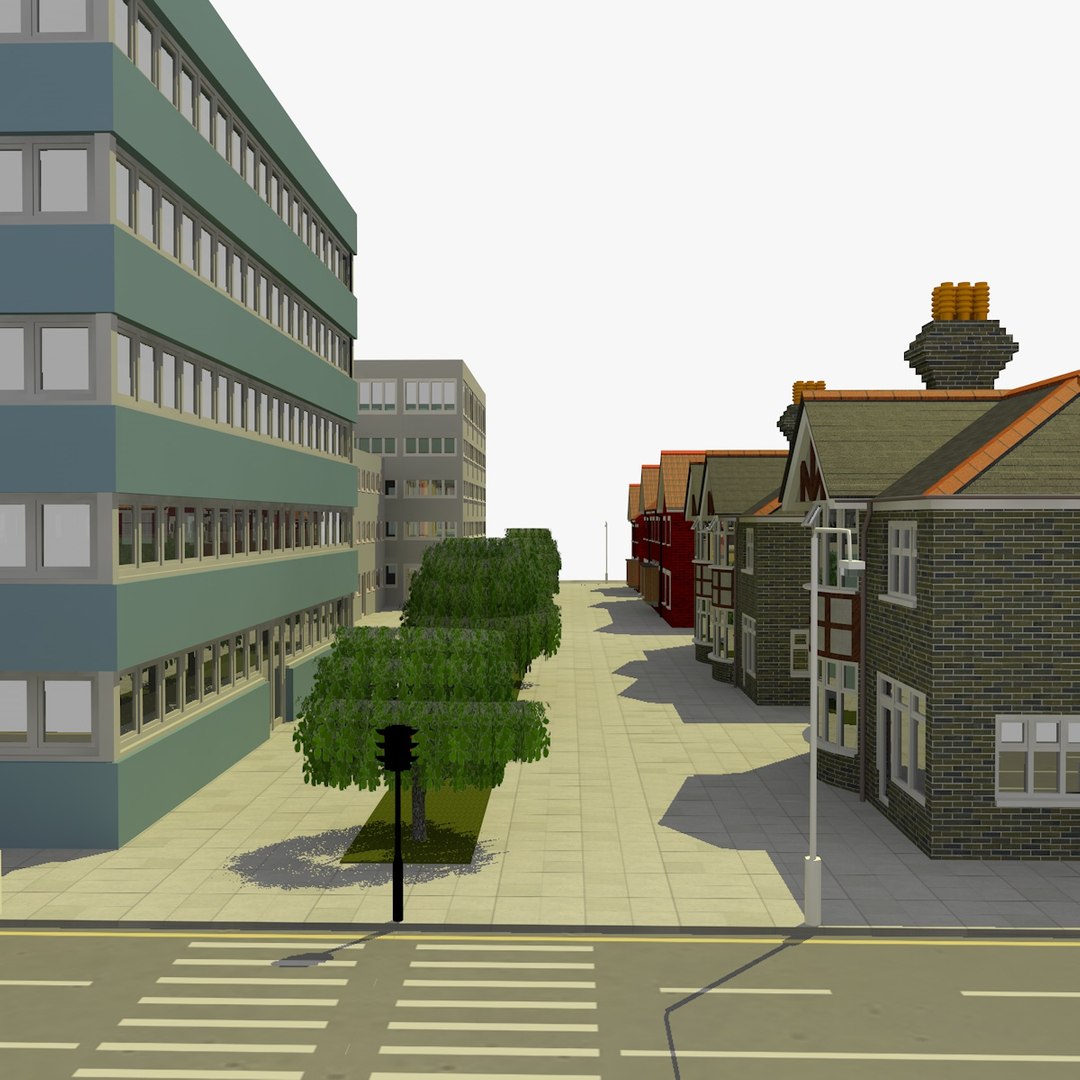 3d City Urban Neighborhood Block