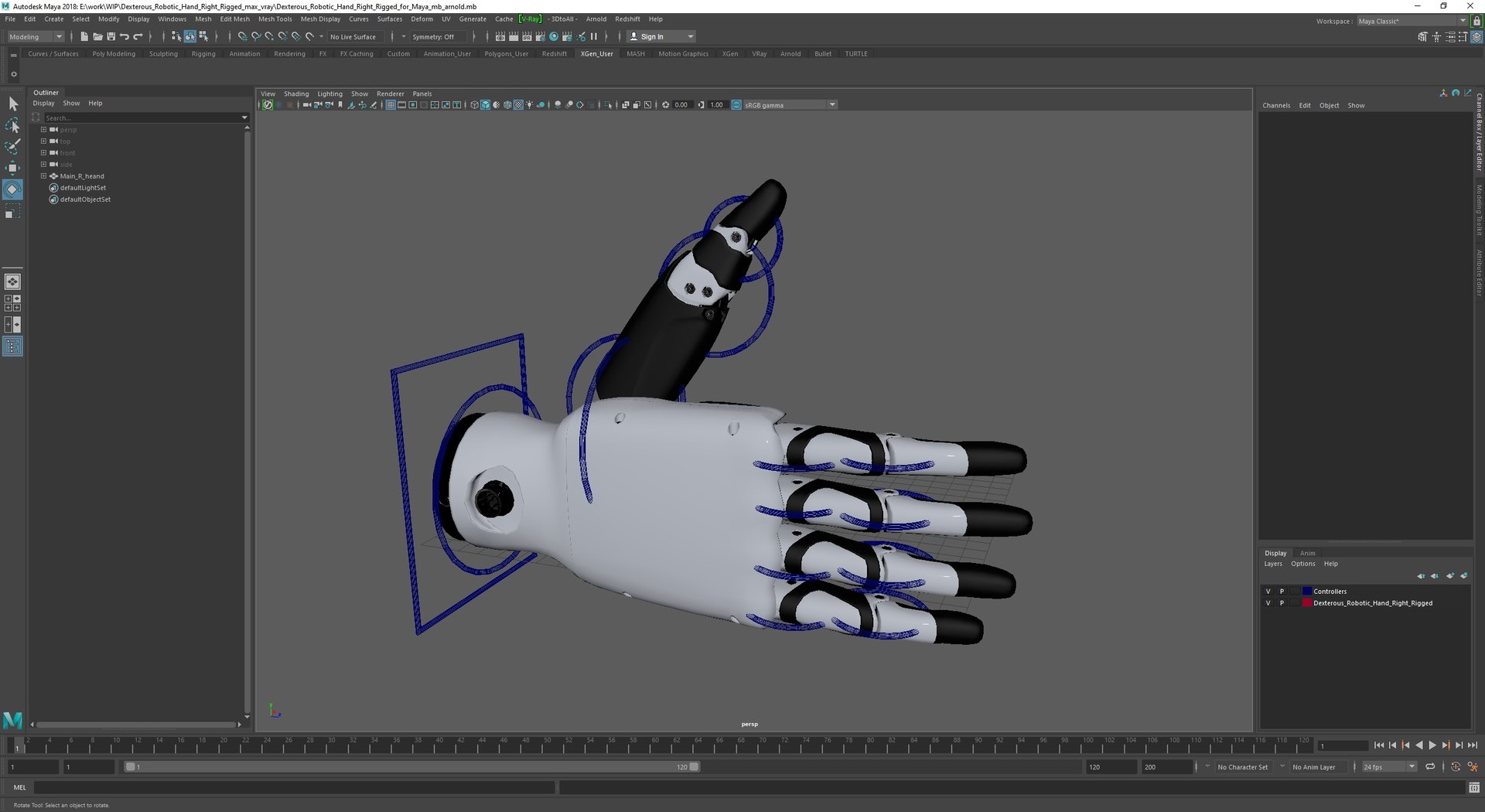 Dexterous Robotic Hand Right Rigged For Maya 3D Model - TurboSquid 2330647