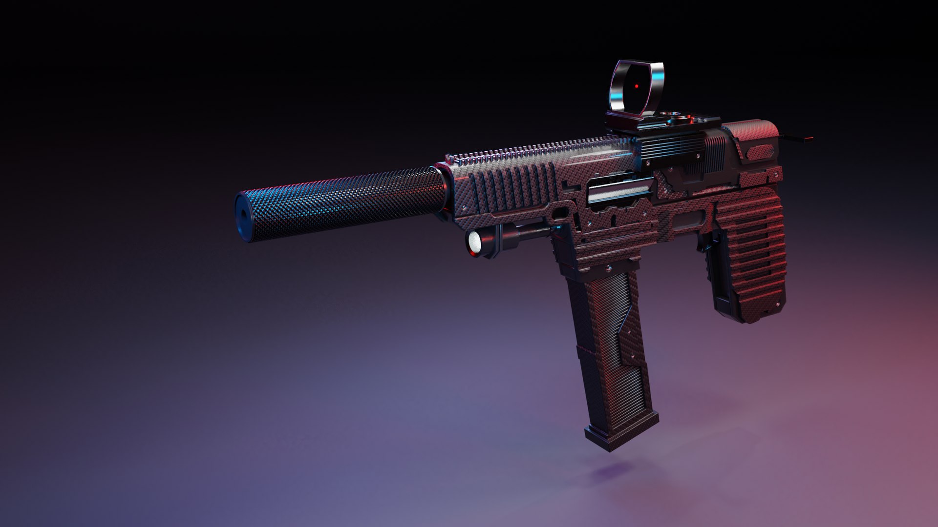 3D Smg Gun Red Dot Model - TurboSquid 1551477