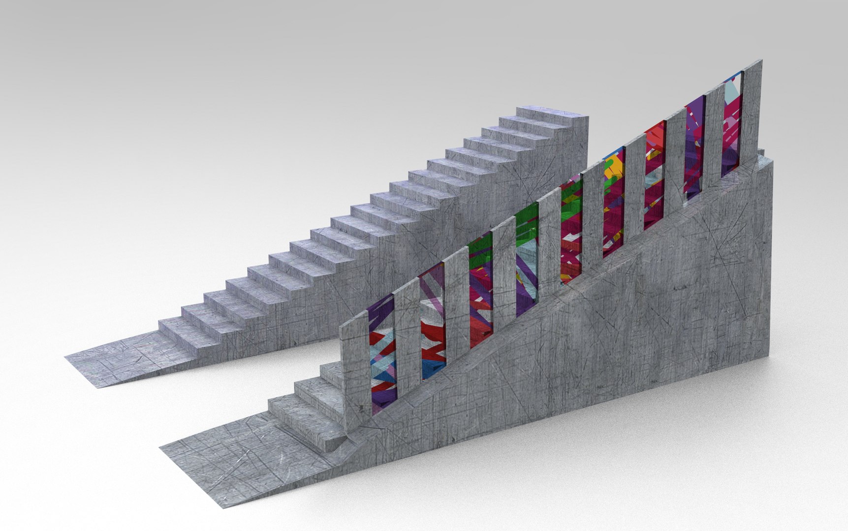 3D Model Simple 2 Stairs - TurboSquid 1949417