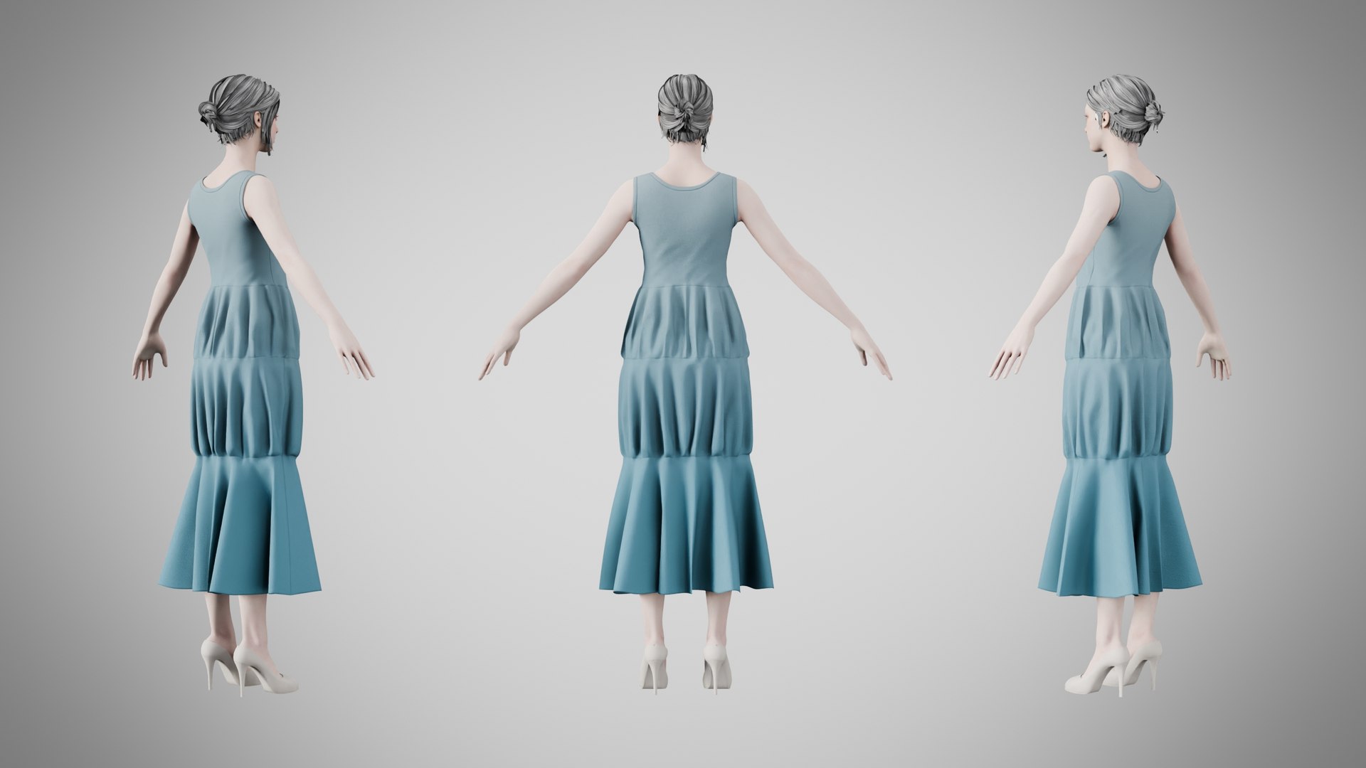 3D Dress 24 Weldon Blue - TurboSquid 2475569