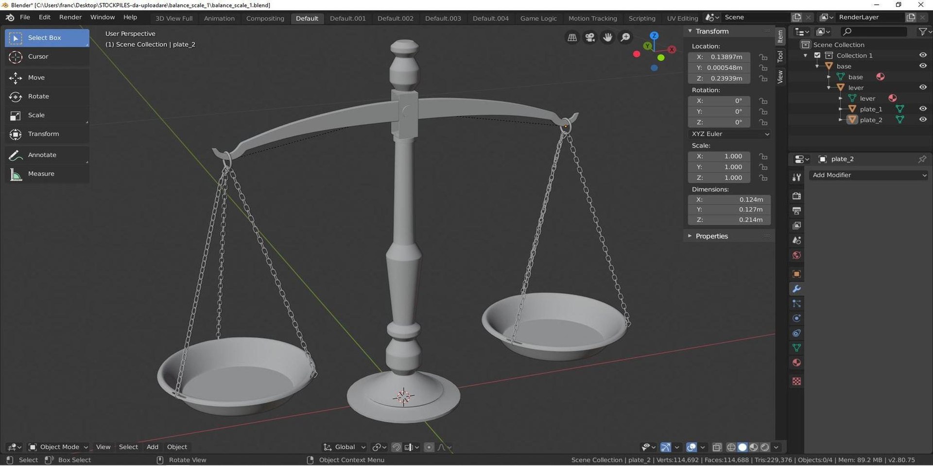 Balance Scale 1 Model - TurboSquid 1450014