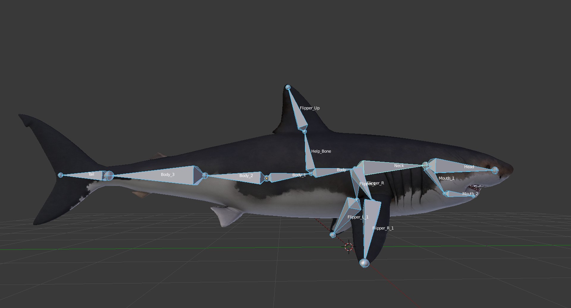 realistic rigged great white 3d model