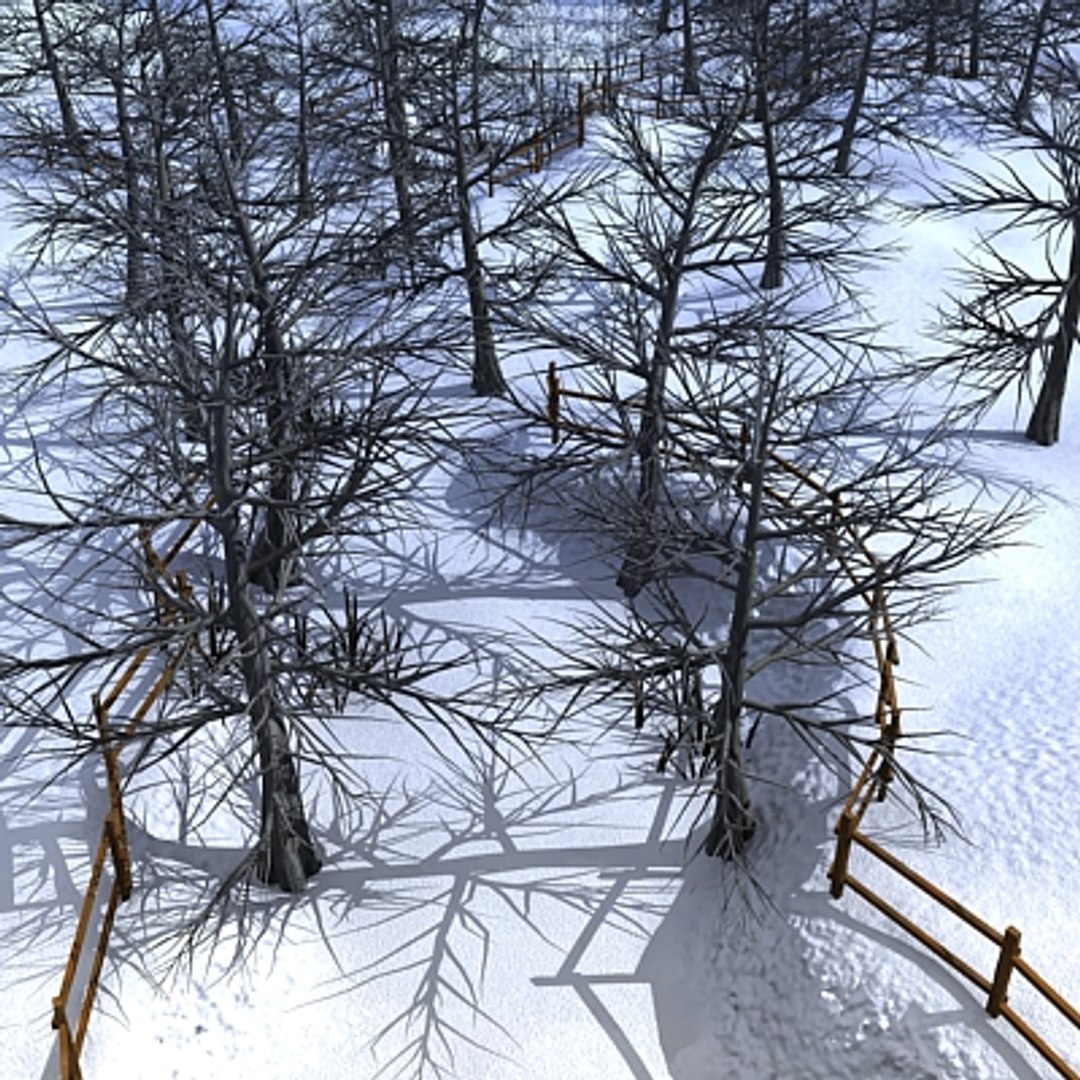 3d winter forest environment