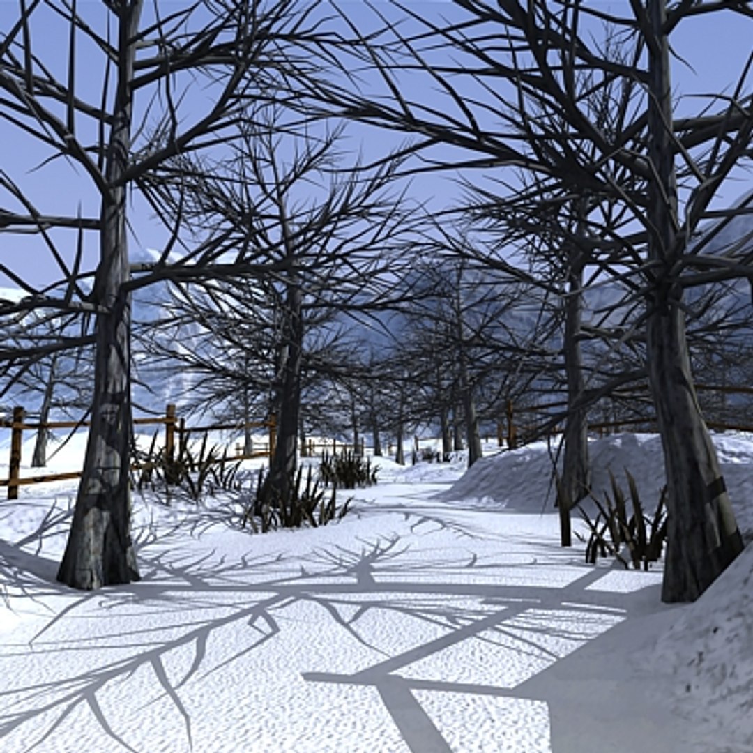 3d winter forest environment