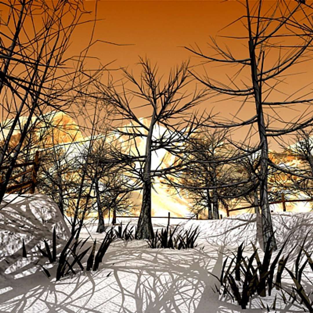 3d winter forest environment