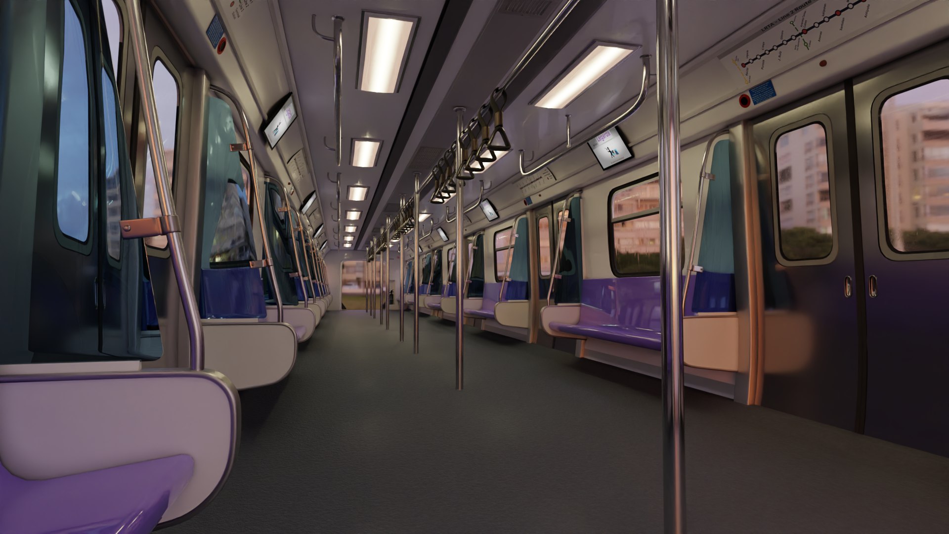 LRT-2 Train Middle Car Interior Exterior Philippines 3D - TurboSquid ...