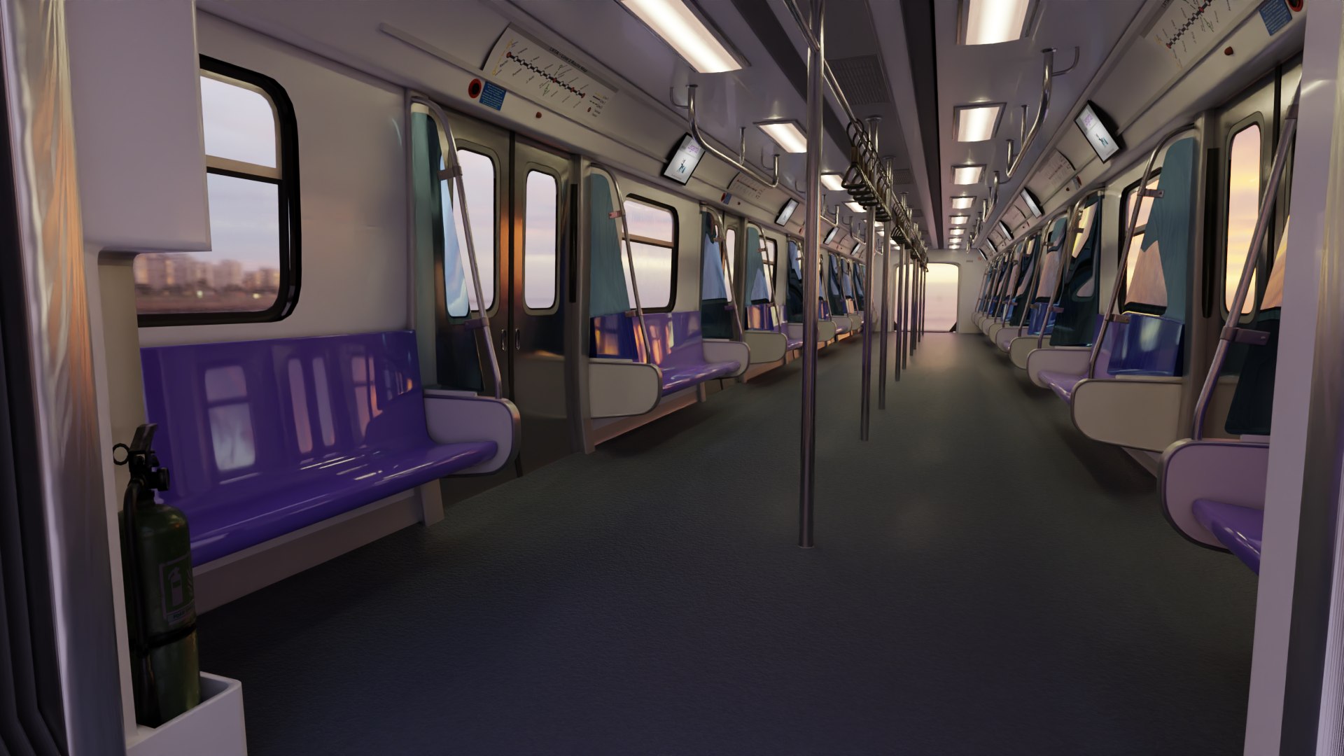 LRT-2 Train Middle Car Interior Exterior Philippines 3D - TurboSquid ...