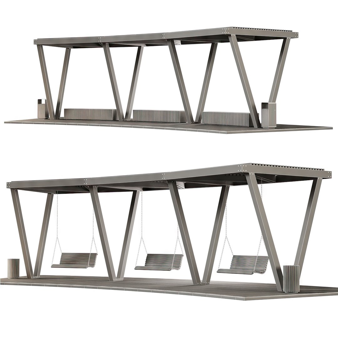 3D Pergola With Swings Benches 3D Model - TurboSquid 2192138