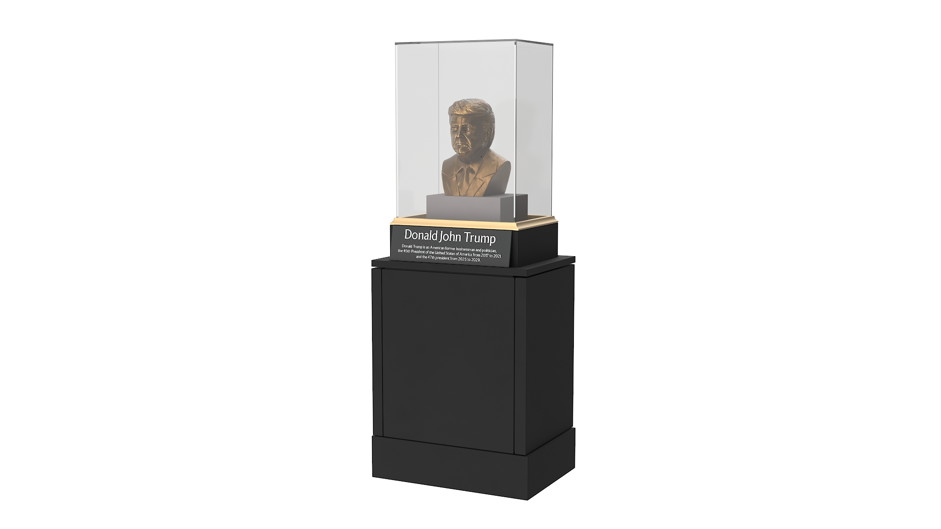 Bronze Bust Of Trump In Museum Stand 3D - TurboSquid 2314213