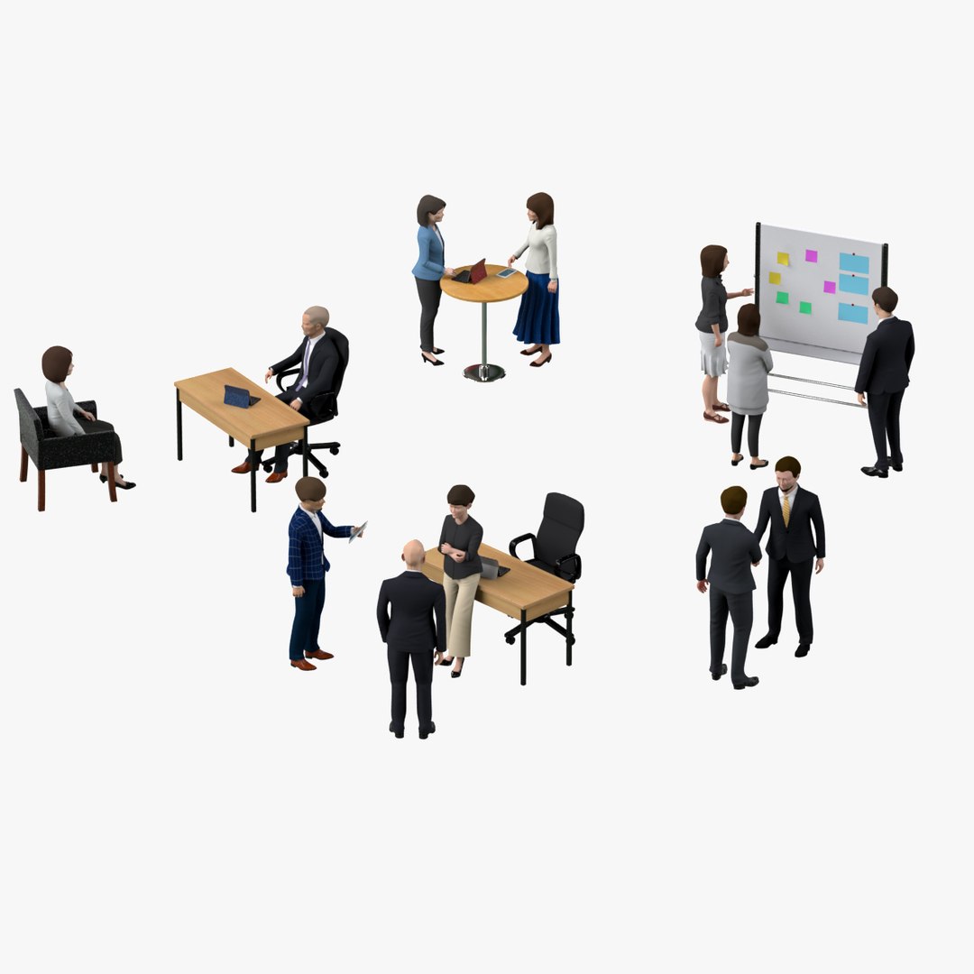 3D meeting business people - TurboSquid 1693166