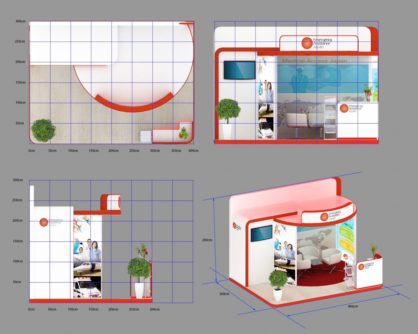 4x3 Meter Exhibition Stand 3d Model