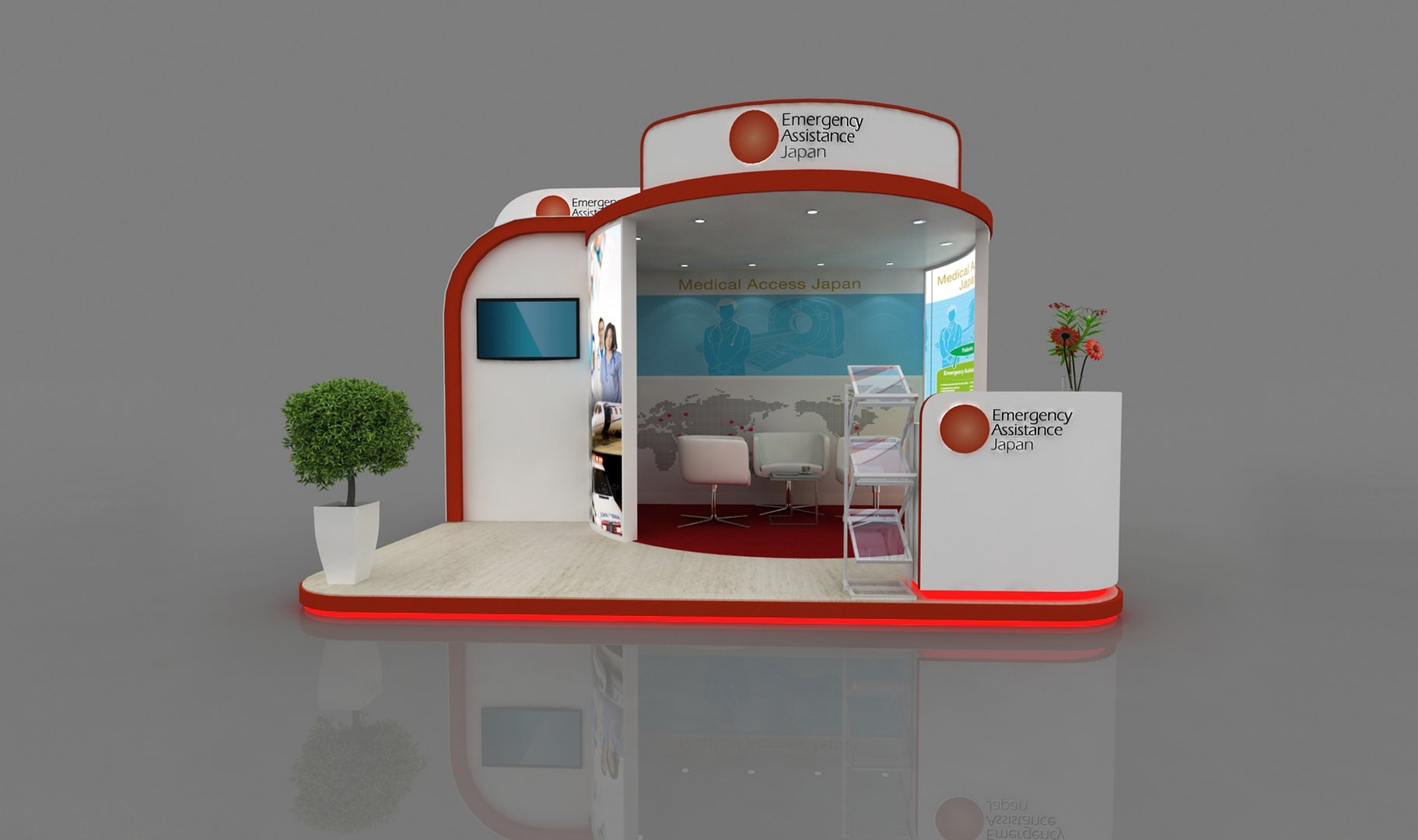4x3 Meter Exhibition Stand 3d Model
