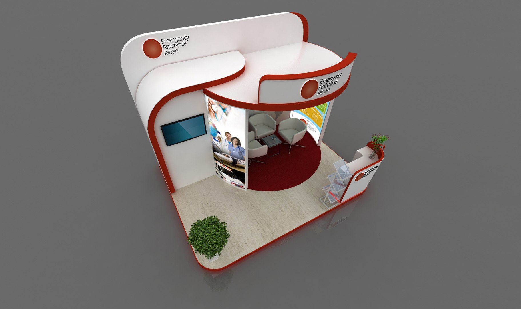 4x3 Meter Exhibition Stand 3d Model