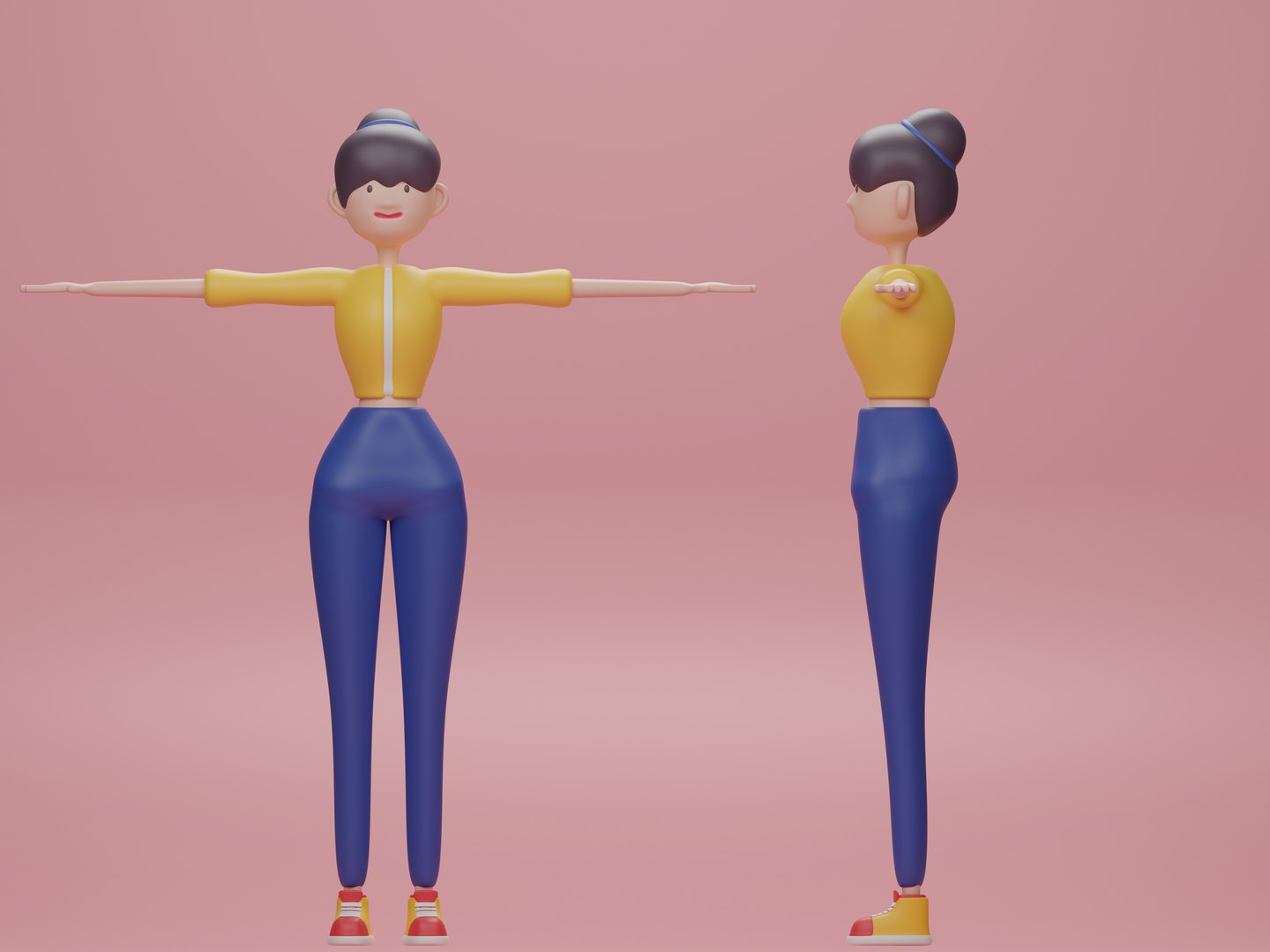 3D Female Cartoon Characters Base Mesh Model - TurboSquid 1739463