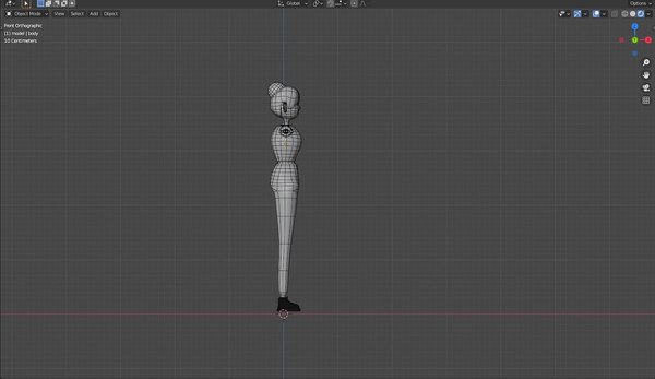 modèle 3D de Maillage de base de personnages de dessins animés féminins ...
