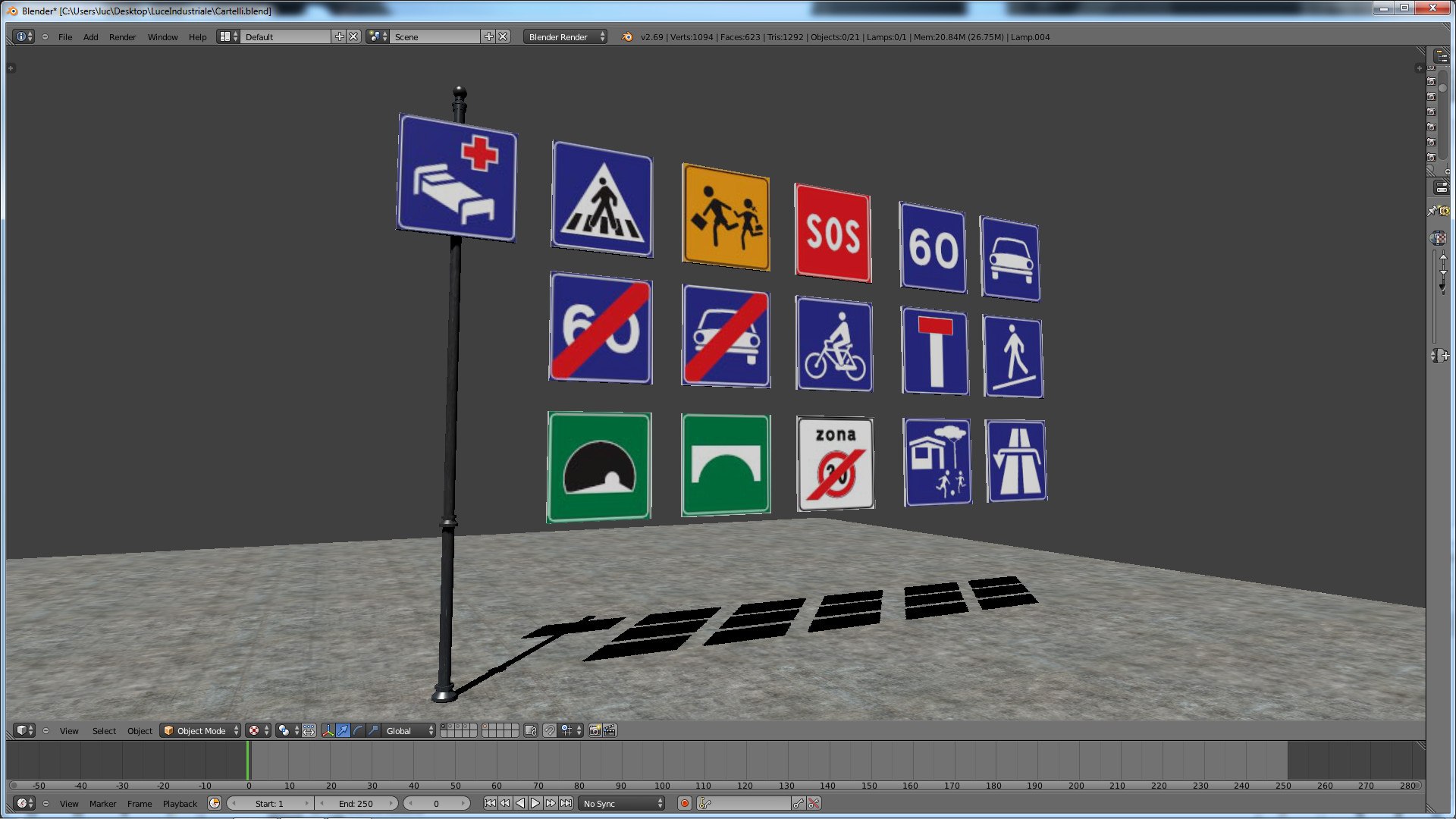 Road Signs 3d Model