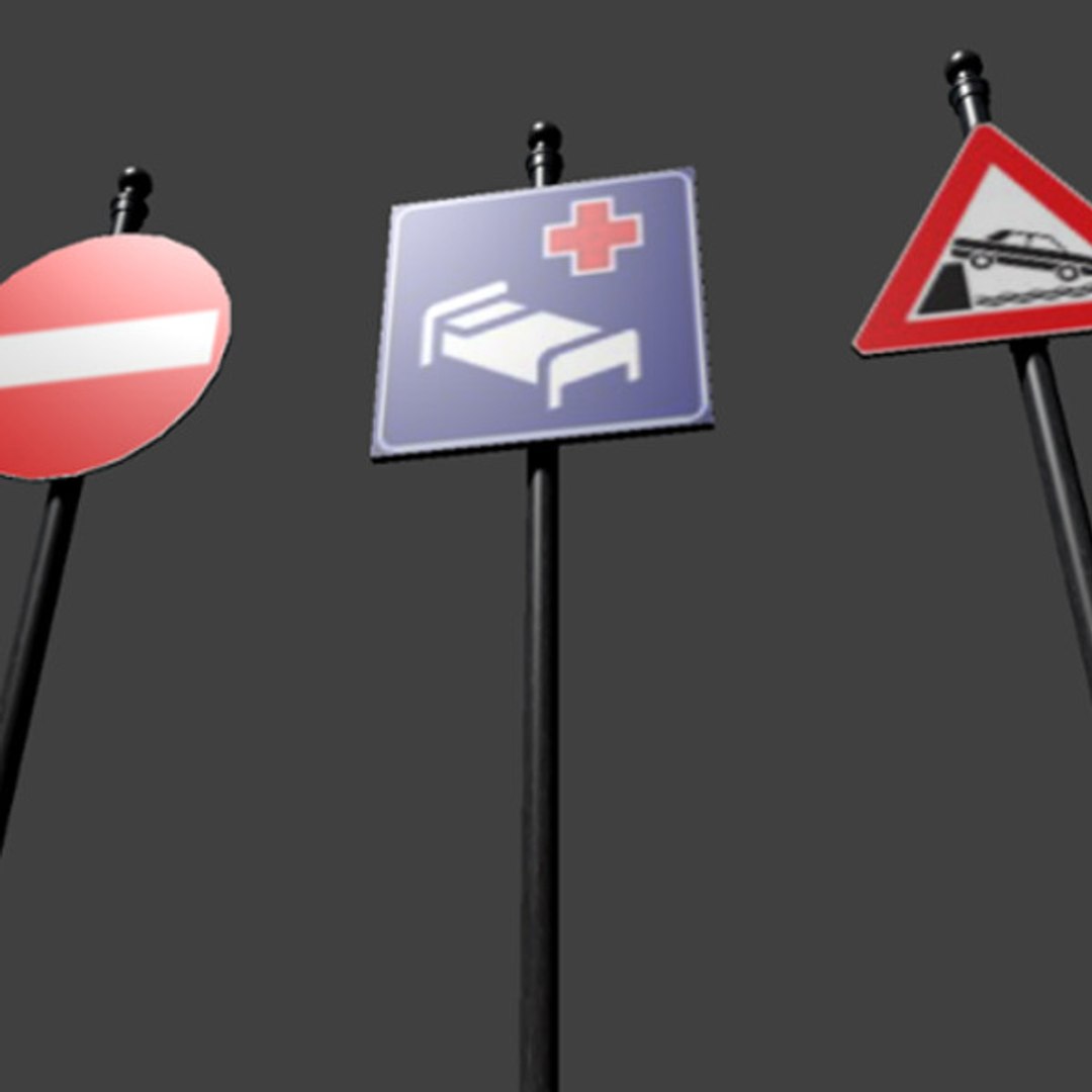 Road Signs 3d Model