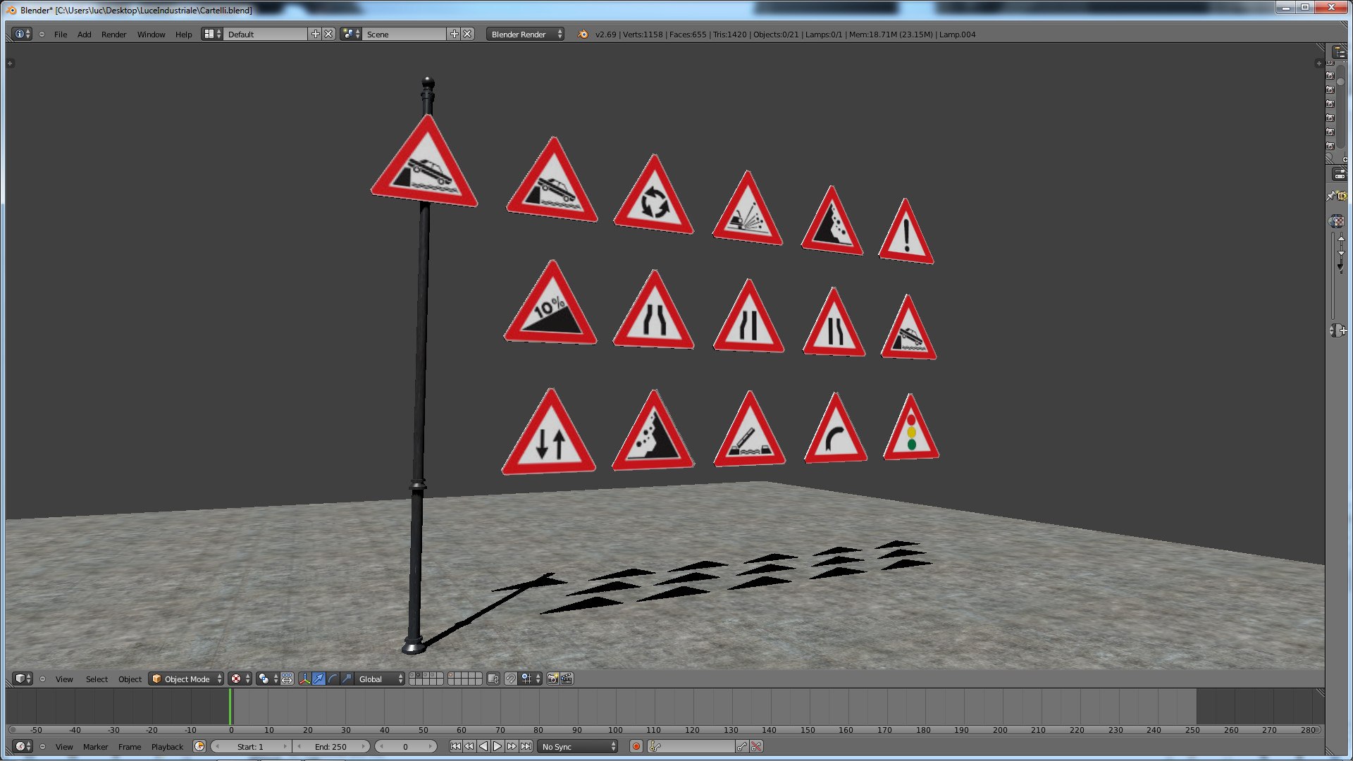 Road Signs 3d Model