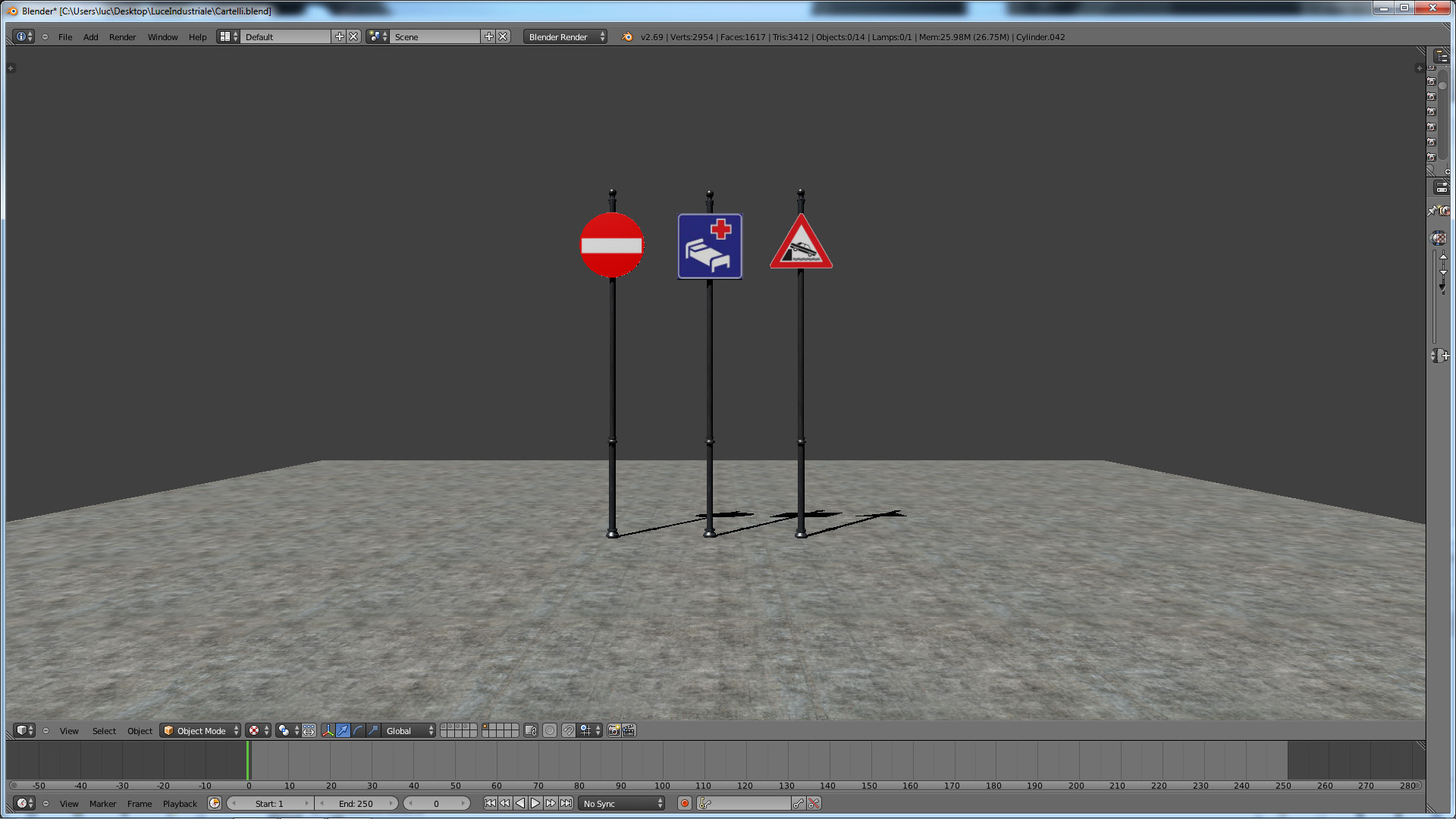 Road Signs 3d Model