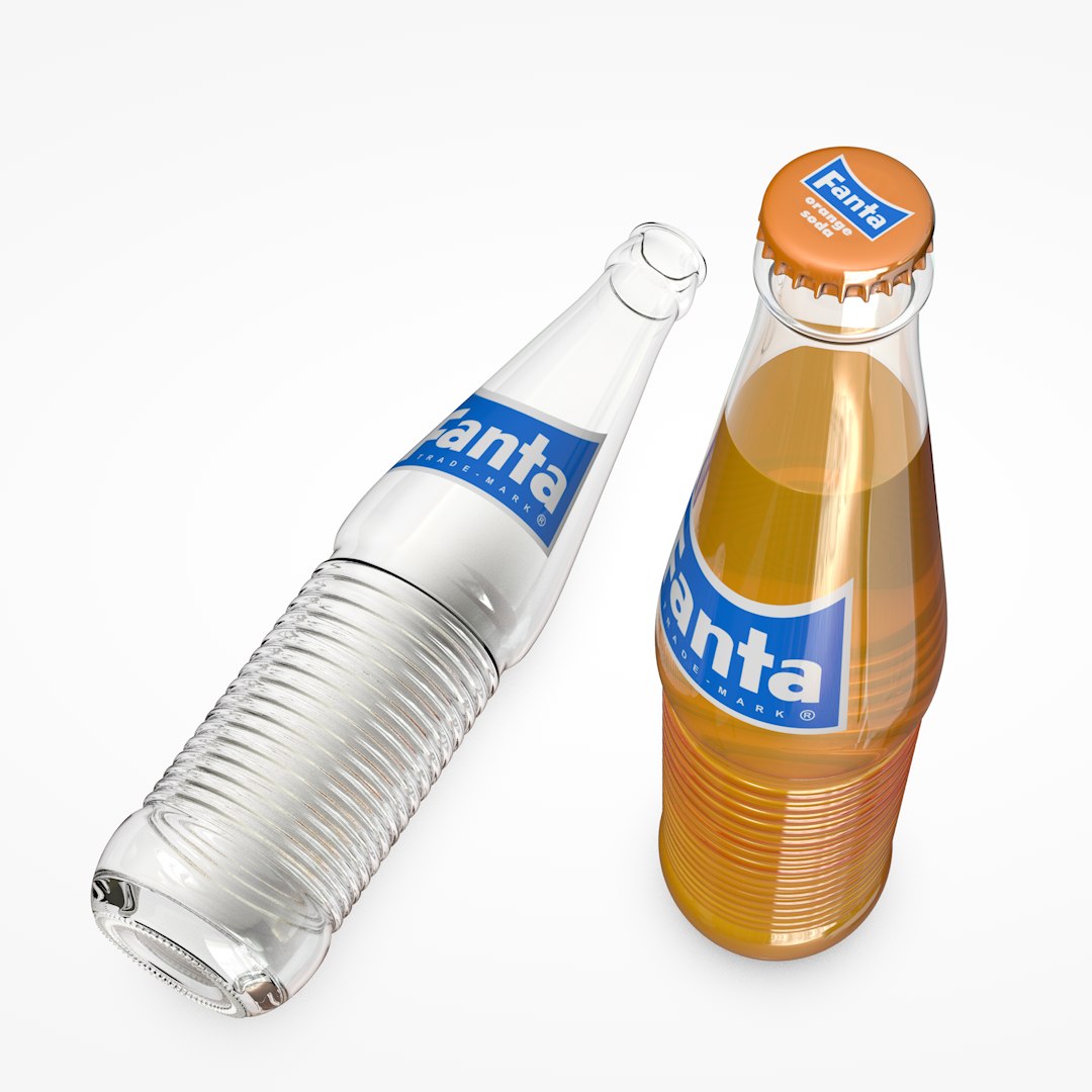 Fanta Retro Bottle Model - TurboSquid 1571782