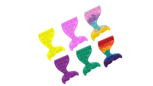3D Mermaid Tail Pop It Fidget Toys Set model - TurboSquid 1771369