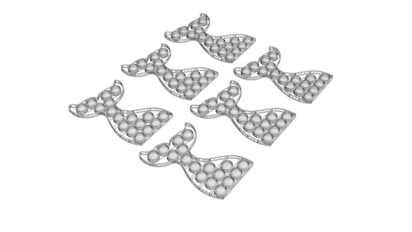 3D Mermaid Tail Pop It Fidget Toys Set model - TurboSquid 1771369