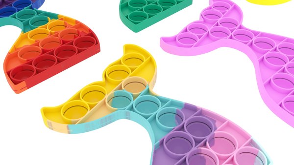 3D Mermaid Tail Pop It Fidget Toys Set model - TurboSquid 1771369