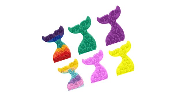 3D Mermaid Tail Pop It Fidget Toys Set model - TurboSquid 1771369