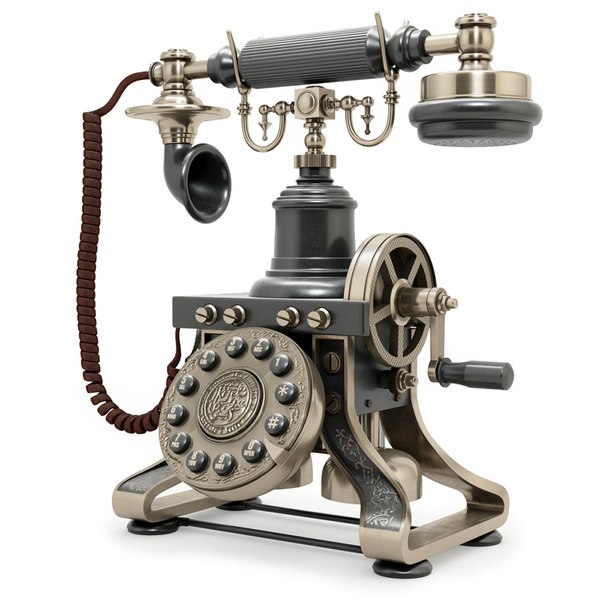 3D модель Репродукция телефона Эйфелевой башни 1892 года ЧЕРНЫЙ ...