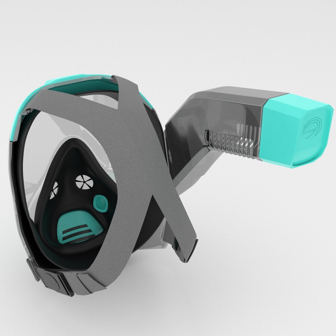 3D V3 Face Snorkel Mask Seafoam Model - TurboSquid 2245479
