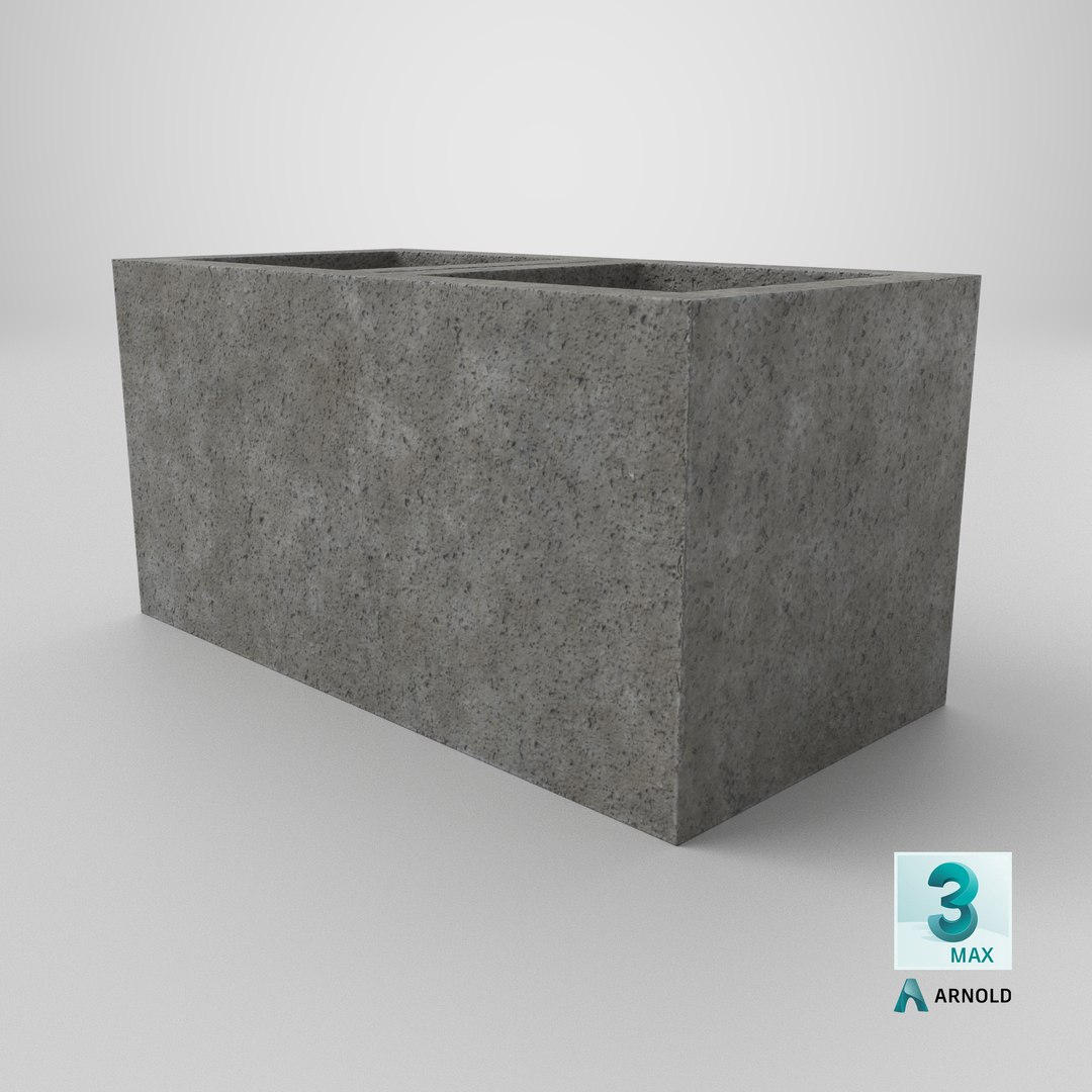 3D Cinder Block Double Corner - TurboSquid 2508439