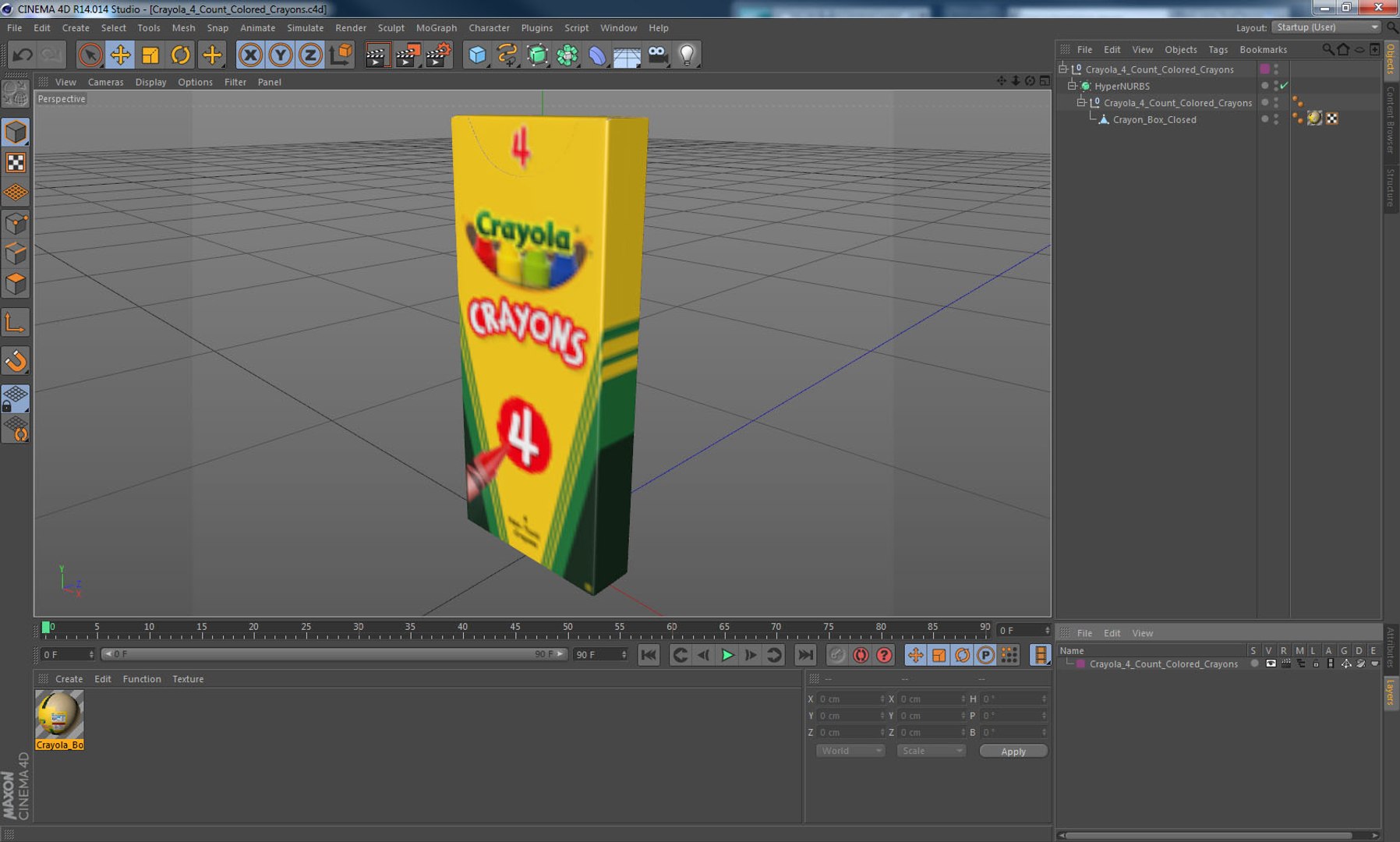 Crayola 4 Count Colored 3D Model - TurboSquid 1287007
