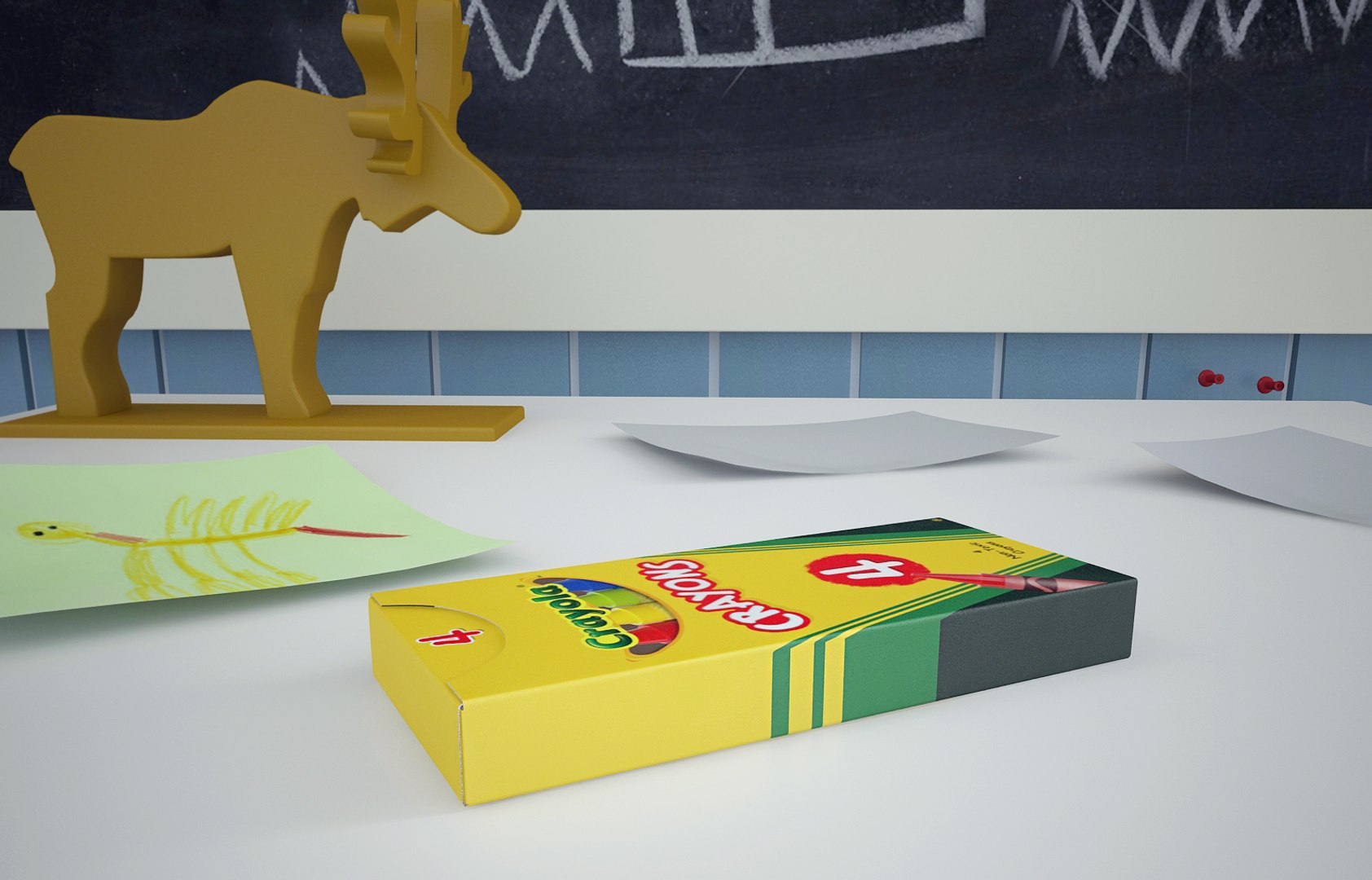 Crayola 4 Count Colored 3D Model - TurboSquid 1287007