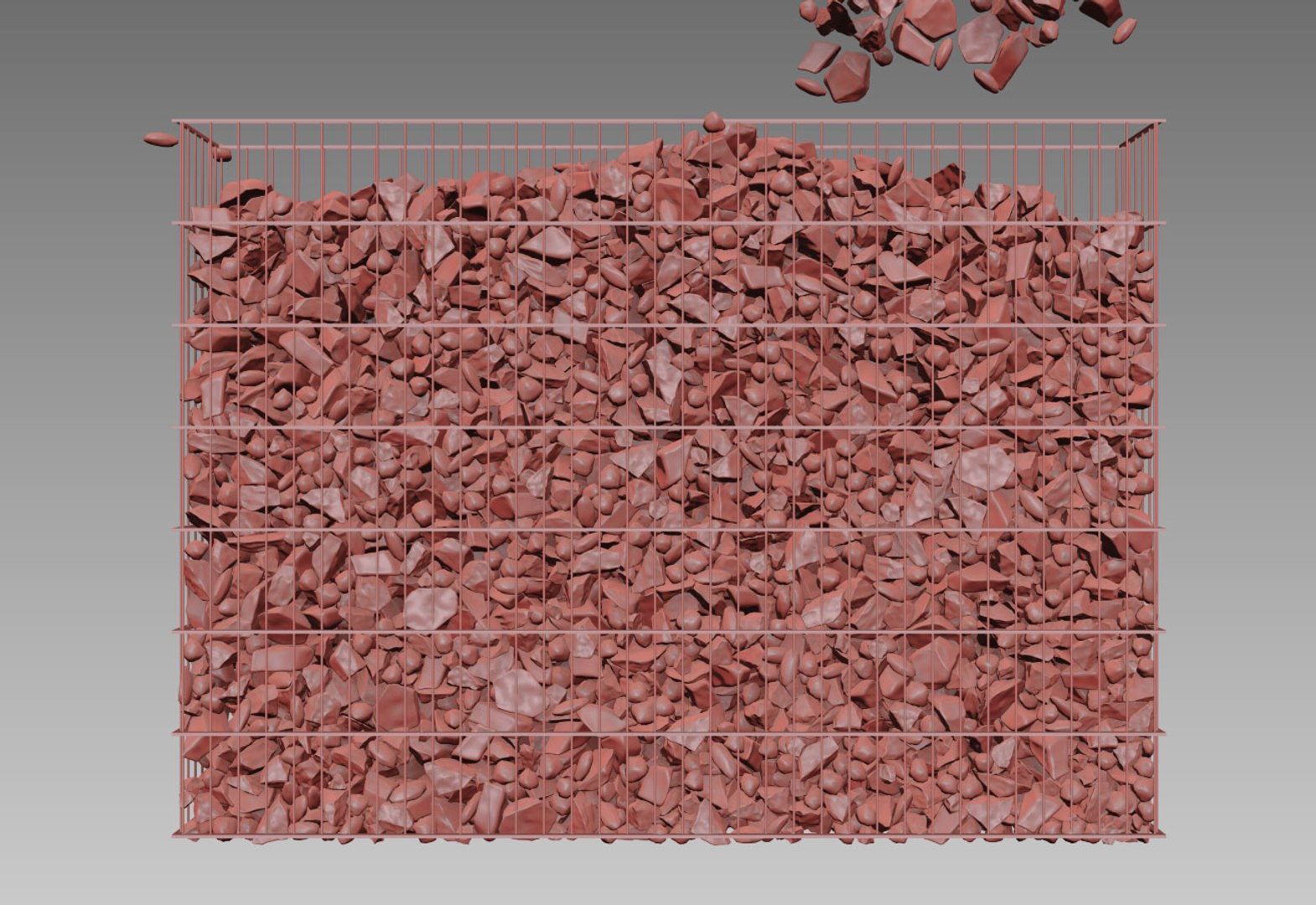 Gabion Wall Stone 3d Model