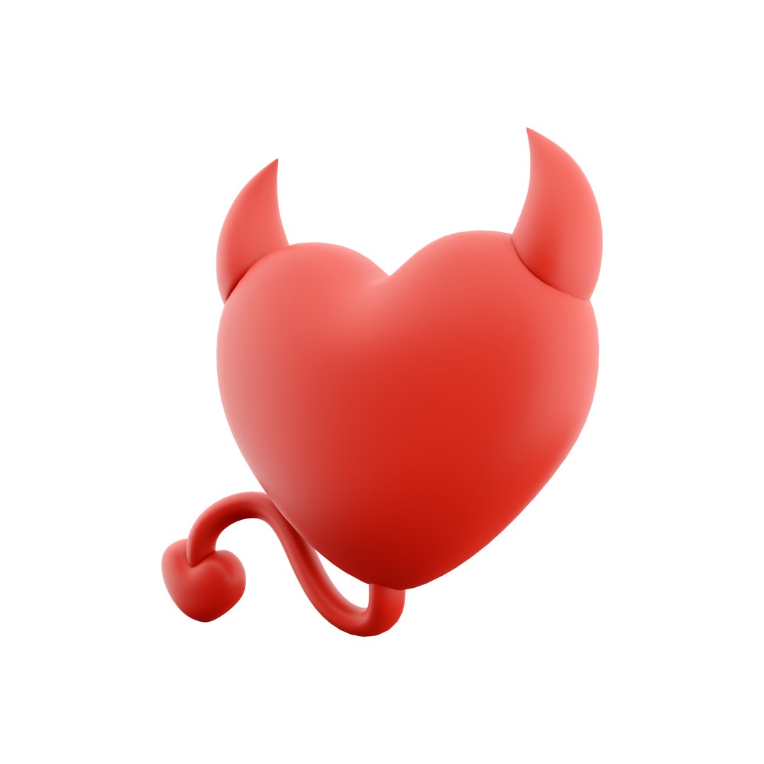 Devil Heart Icon 3D Model - TurboSquid 2045526