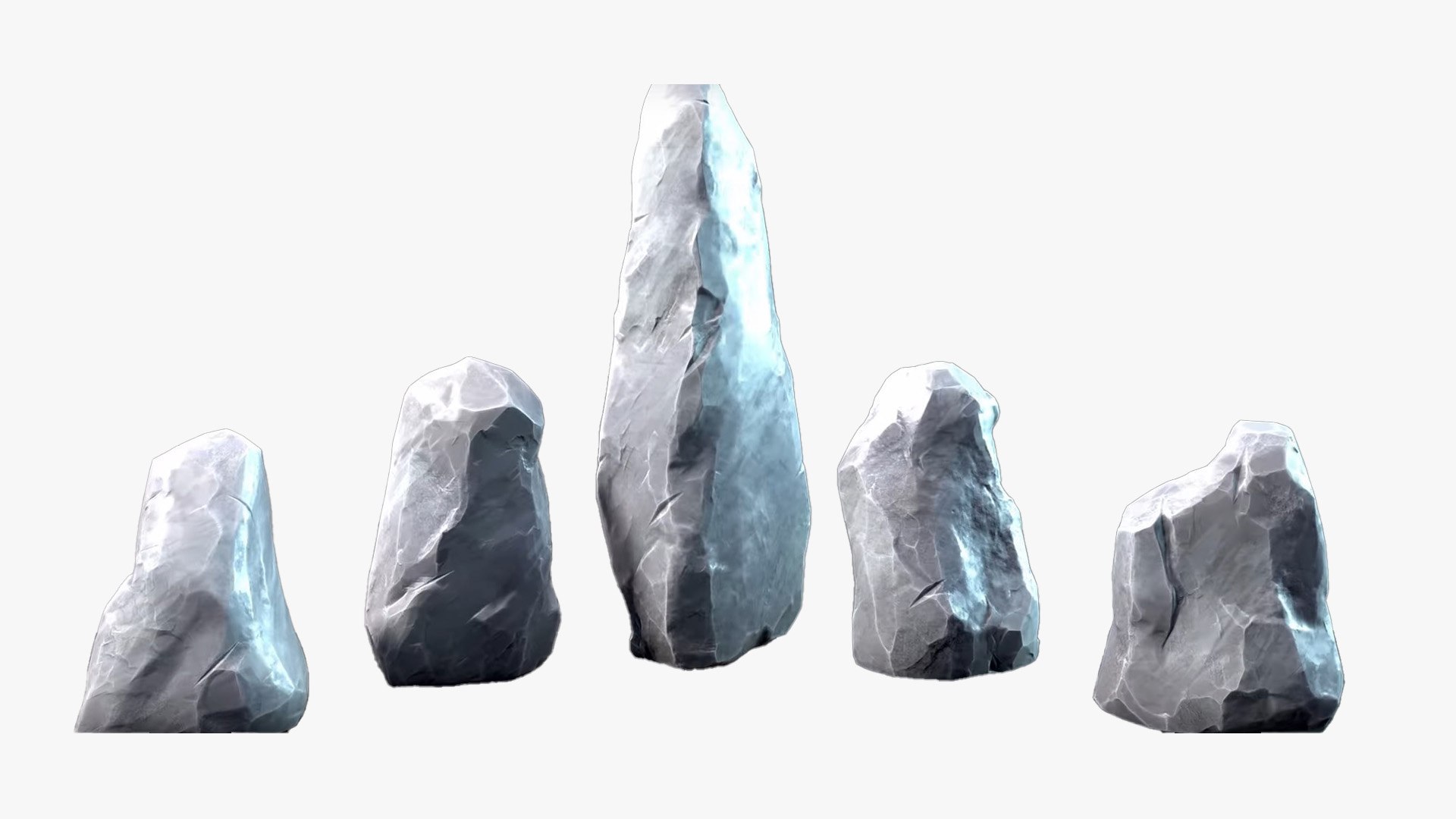 3D Model Stylized Runestones Pack Low-poly Mossy - TurboSquid 2180404