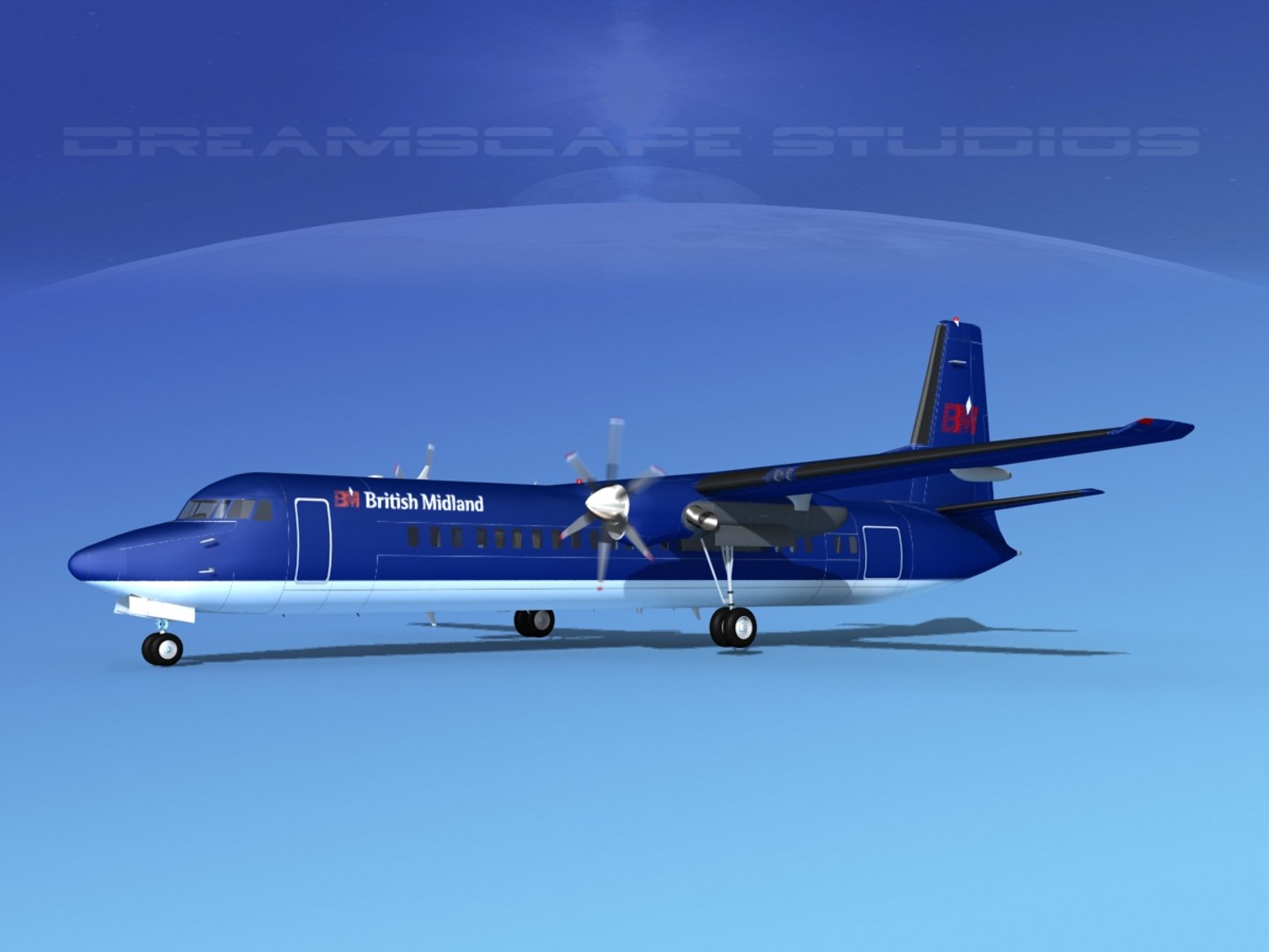 modelo 3d Fokker F-60 British Midland - TurboSquid 1108428