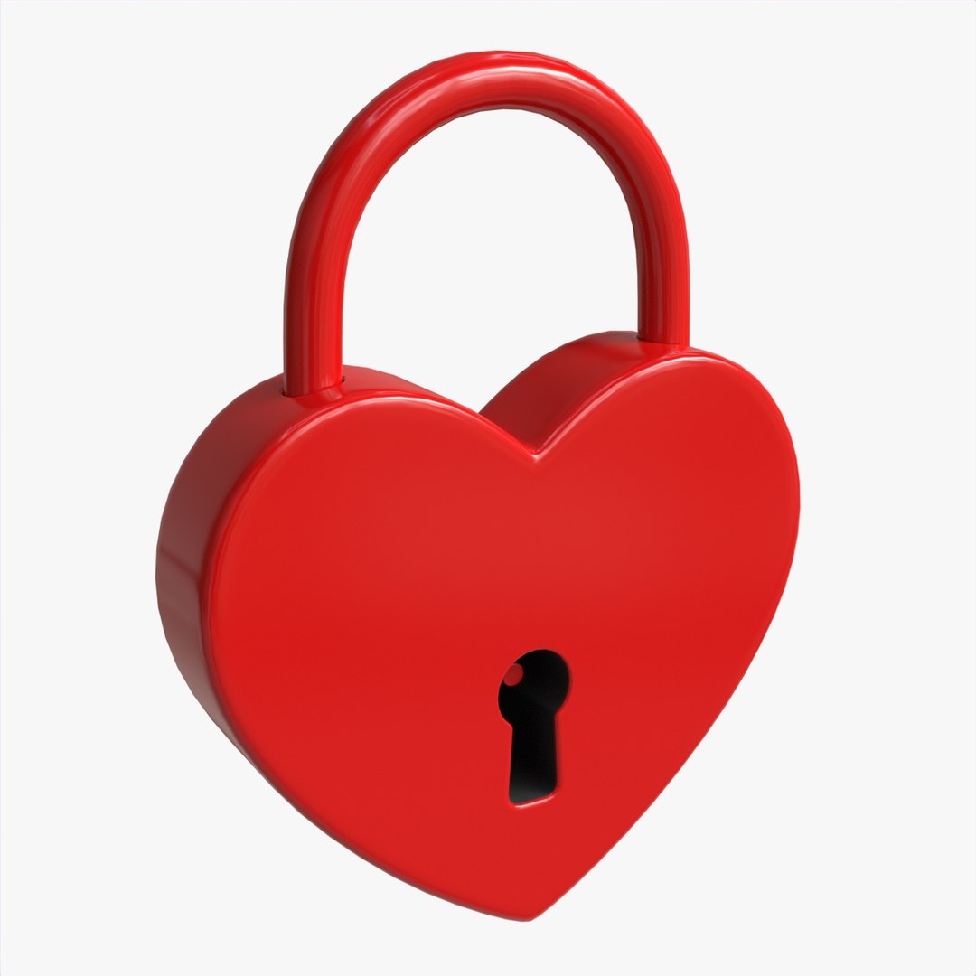 Padlock Heart-shaped Closed Model - TurboSquid 2030004