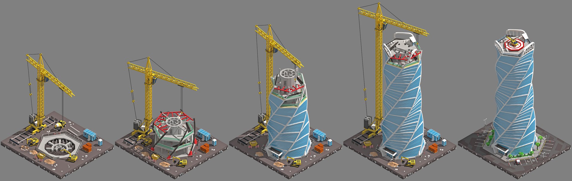 3D Stages Building Skyscraper Model - TurboSquid 1263683