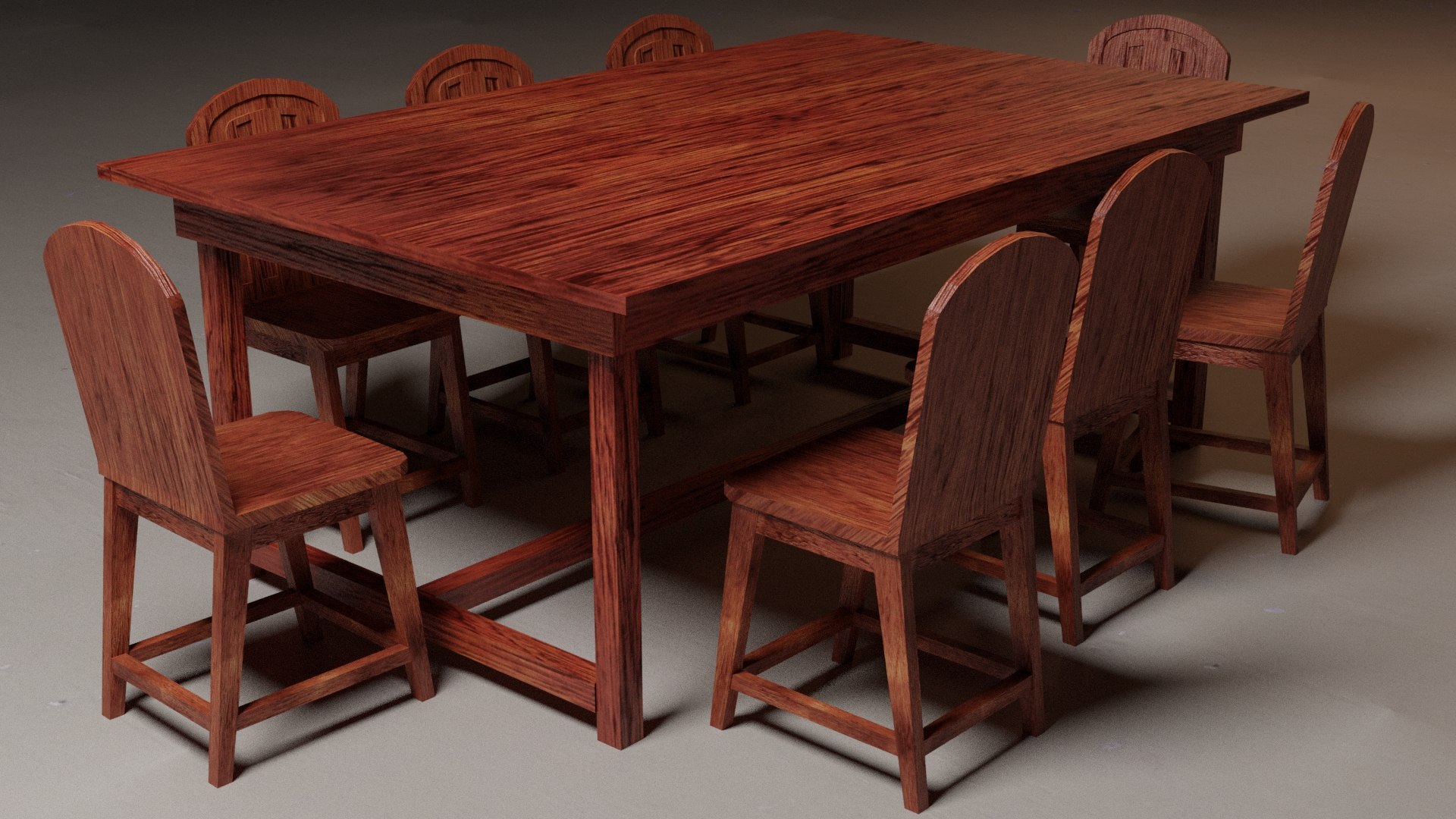 Simple Dining Table Set Model - TurboSquid 1844251