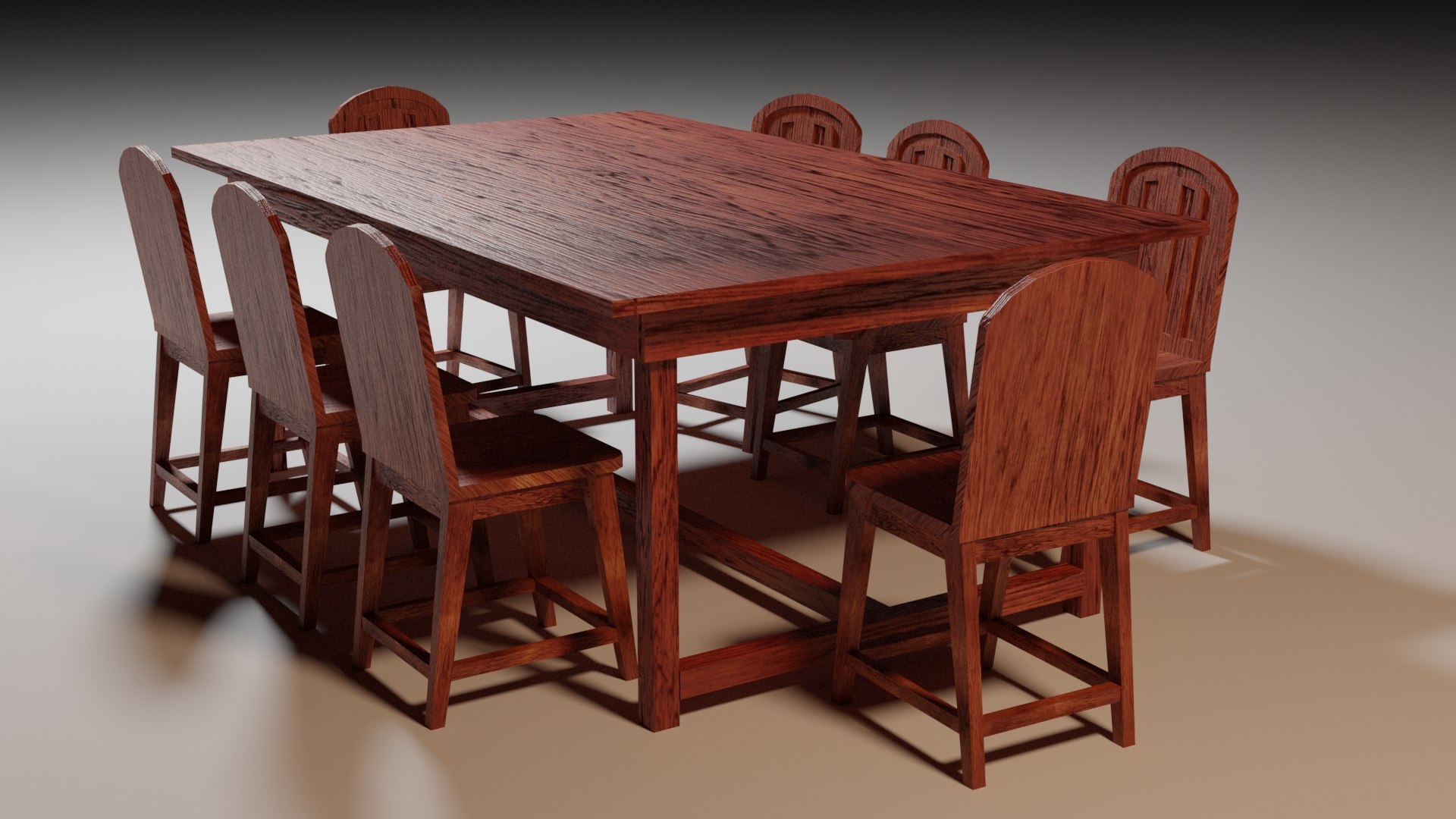Simple Dining Table Set Model - TurboSquid 1844251