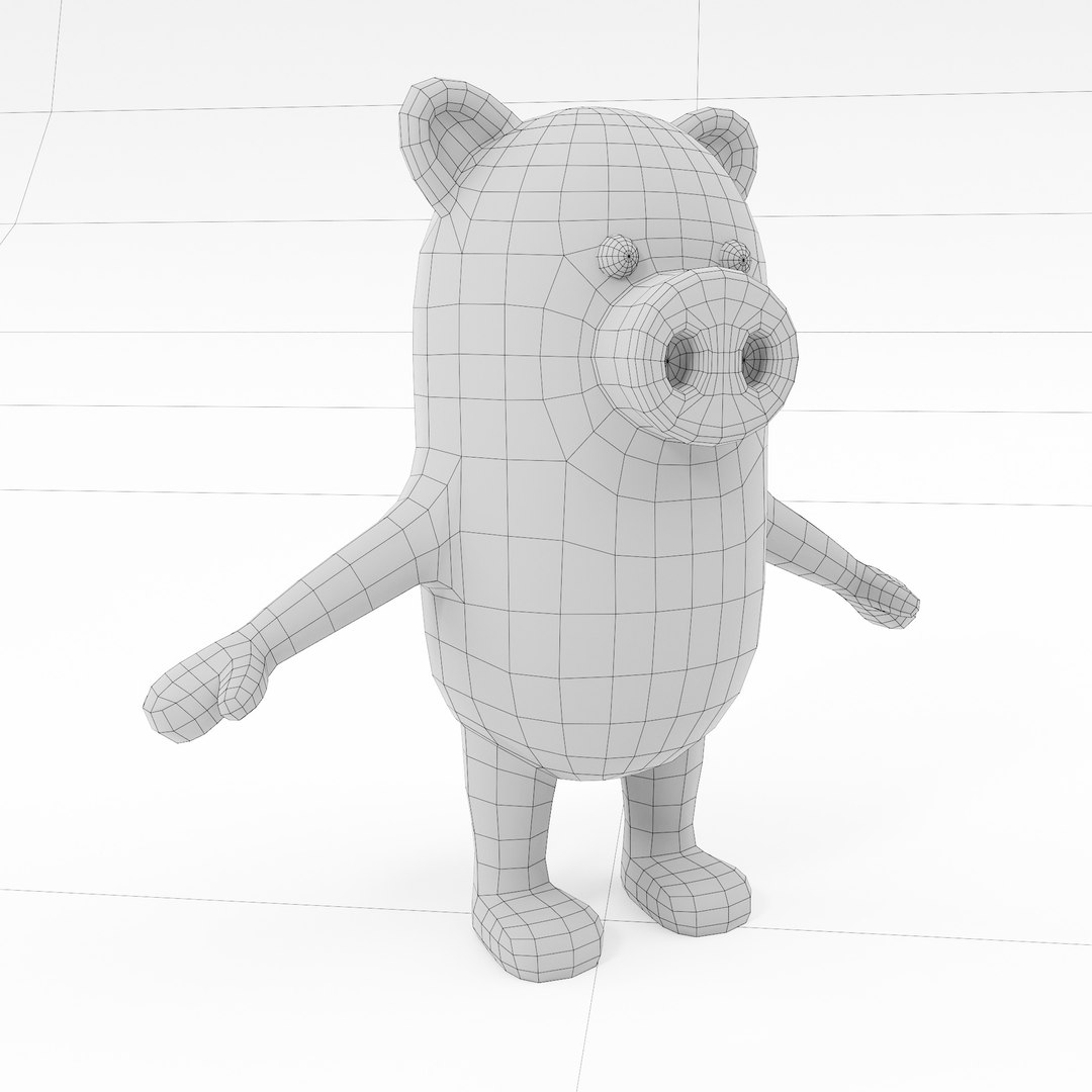 3D Pig Cartoon Character 3d Model Model - TurboSquid 1996753