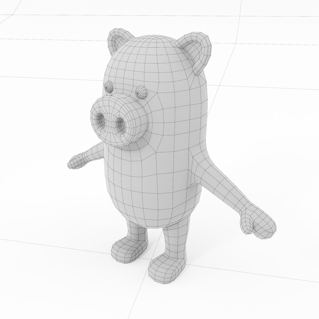 3D Pig Cartoon Character 3d Model Model - TurboSquid 1996753