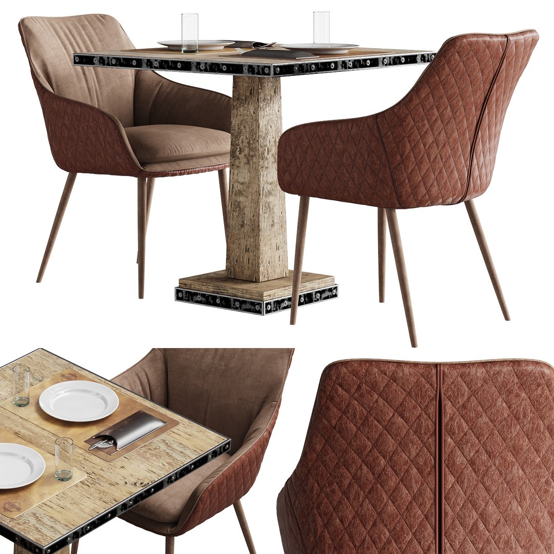 Set Chrissy Pu Chair 3D Model - TurboSquid 1281514